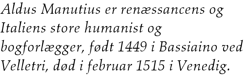 Aldus skrifter redesignet af Herman Zapf