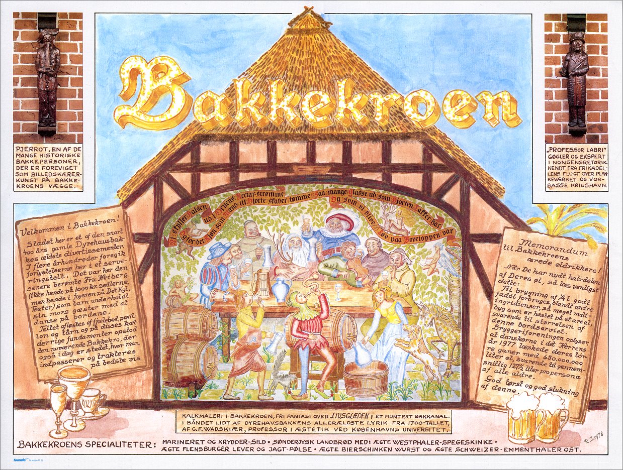 Bakkekroen på Dyrehavsbakken. Dækkeserviet tegnet 1978 af Robert Iversen